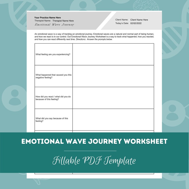 Emotional Wave Journey Worksheet | Fillable / Printable PDF ...