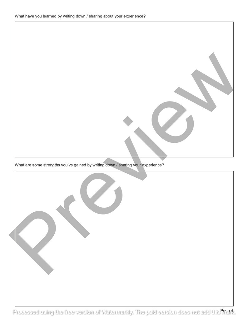 Trauma Narrative Worksheet | Editable / Fillable PDF Template | for ...