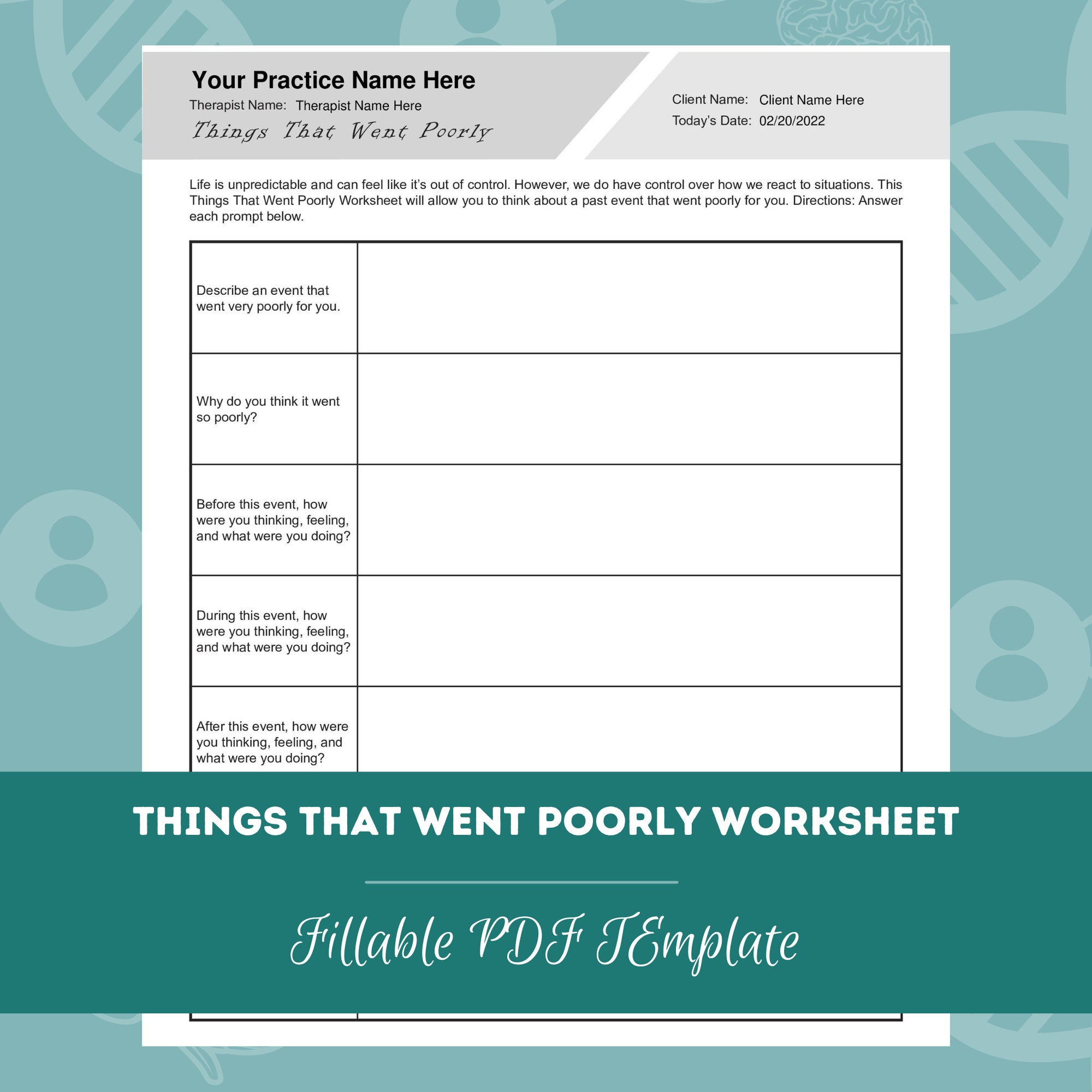 Existential Therapy Worksheets Bundle 16 Editable / Fillable PDF ...