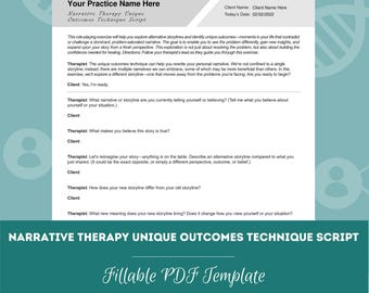 Narrative Therapy My Life Story Worksheet Editable / Fillable PDF ...
