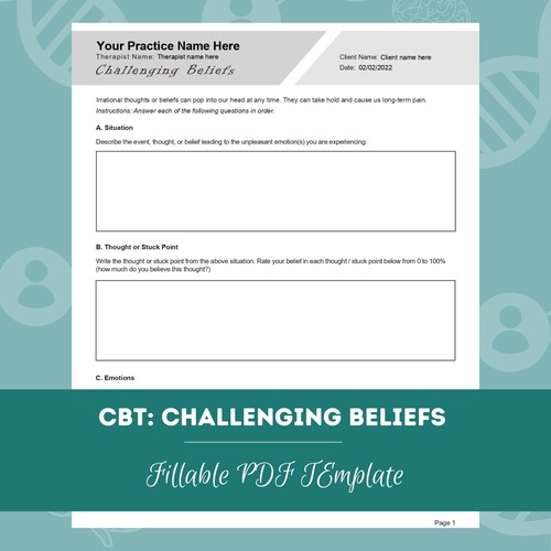 CBT: Behavioral Activation Worksheet Editable / Fillable PDF - Etsy