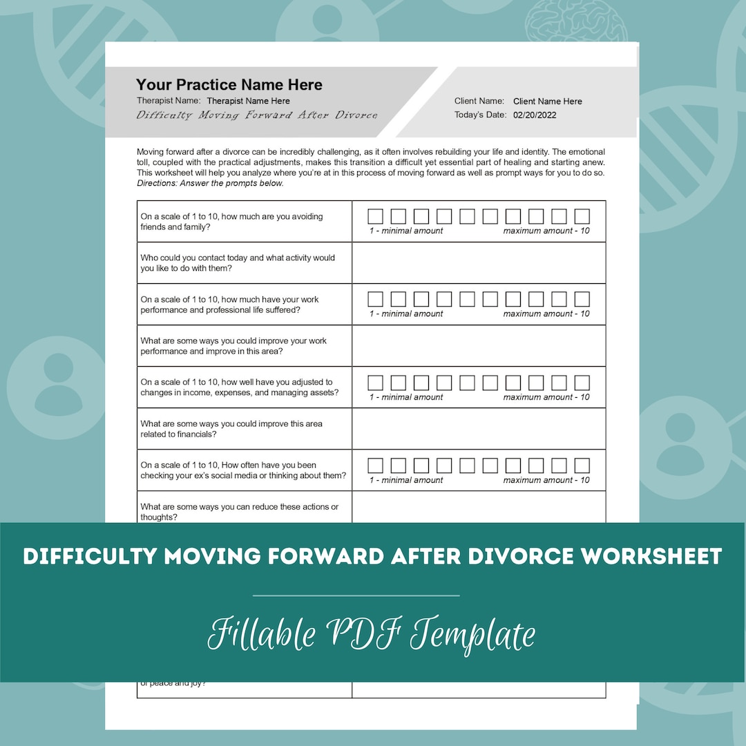 New Relationship After Divorce Worksheet | Editable / Printable ...
