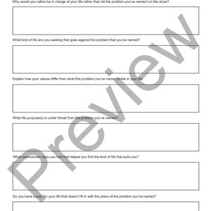 Narrative Therapy Statement of Position Map Worksheet | Editable ...