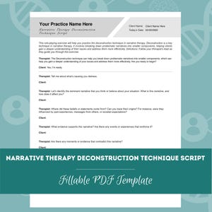 Narrative Therapy Deconstruction Technique Script Worksheet | Fillable ...