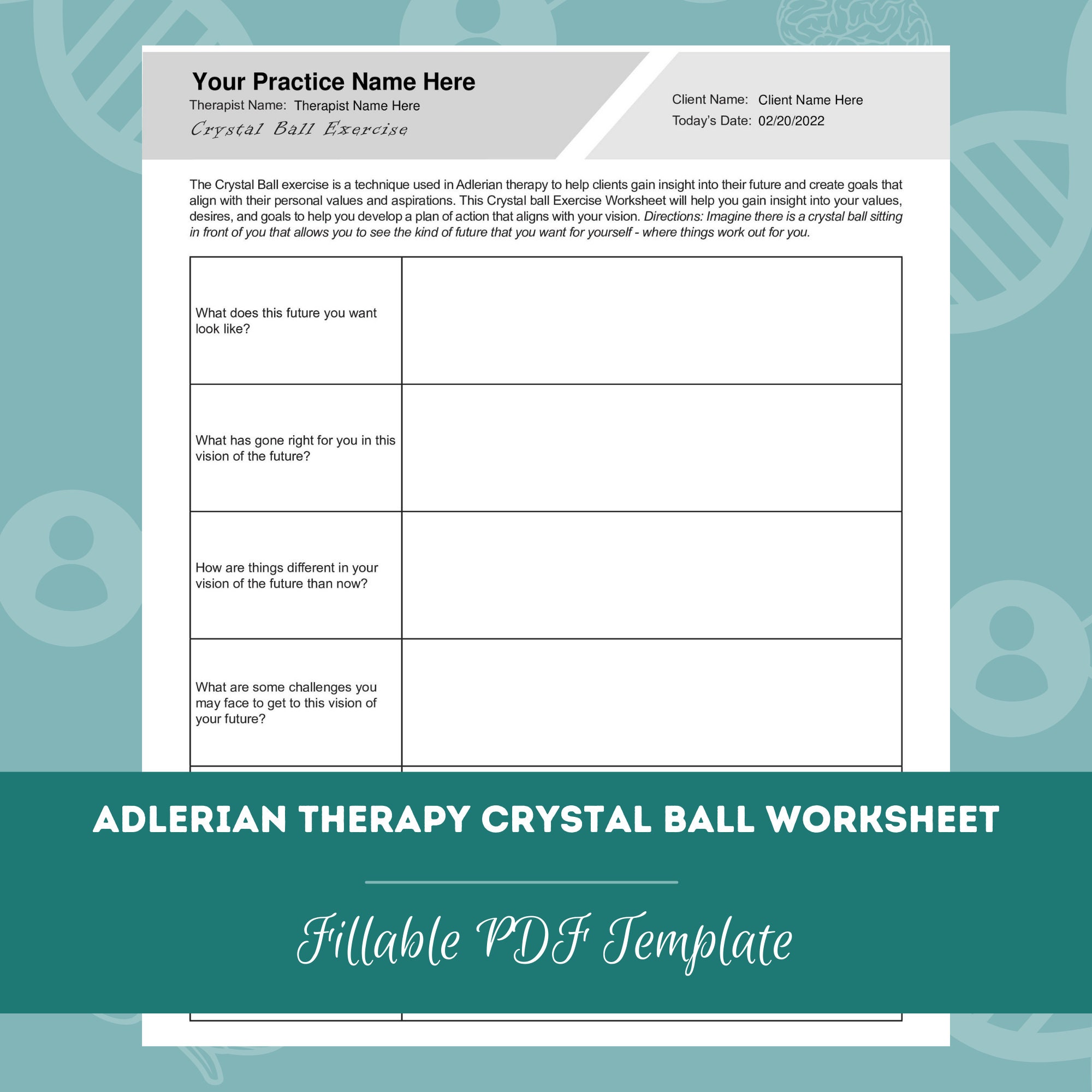 Adlerian Therapy Worksheets Bundle | 14 Editable / Fillable PDF ...