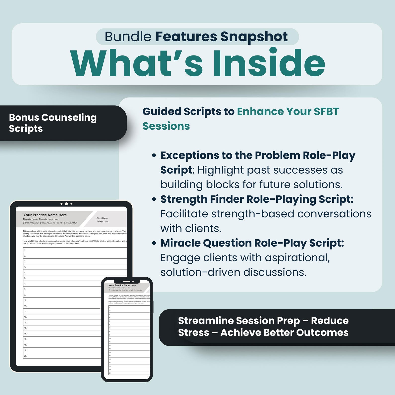 Solution Focused Therapy Worksheets Bundle, 20 Fillable/printable PDF ...