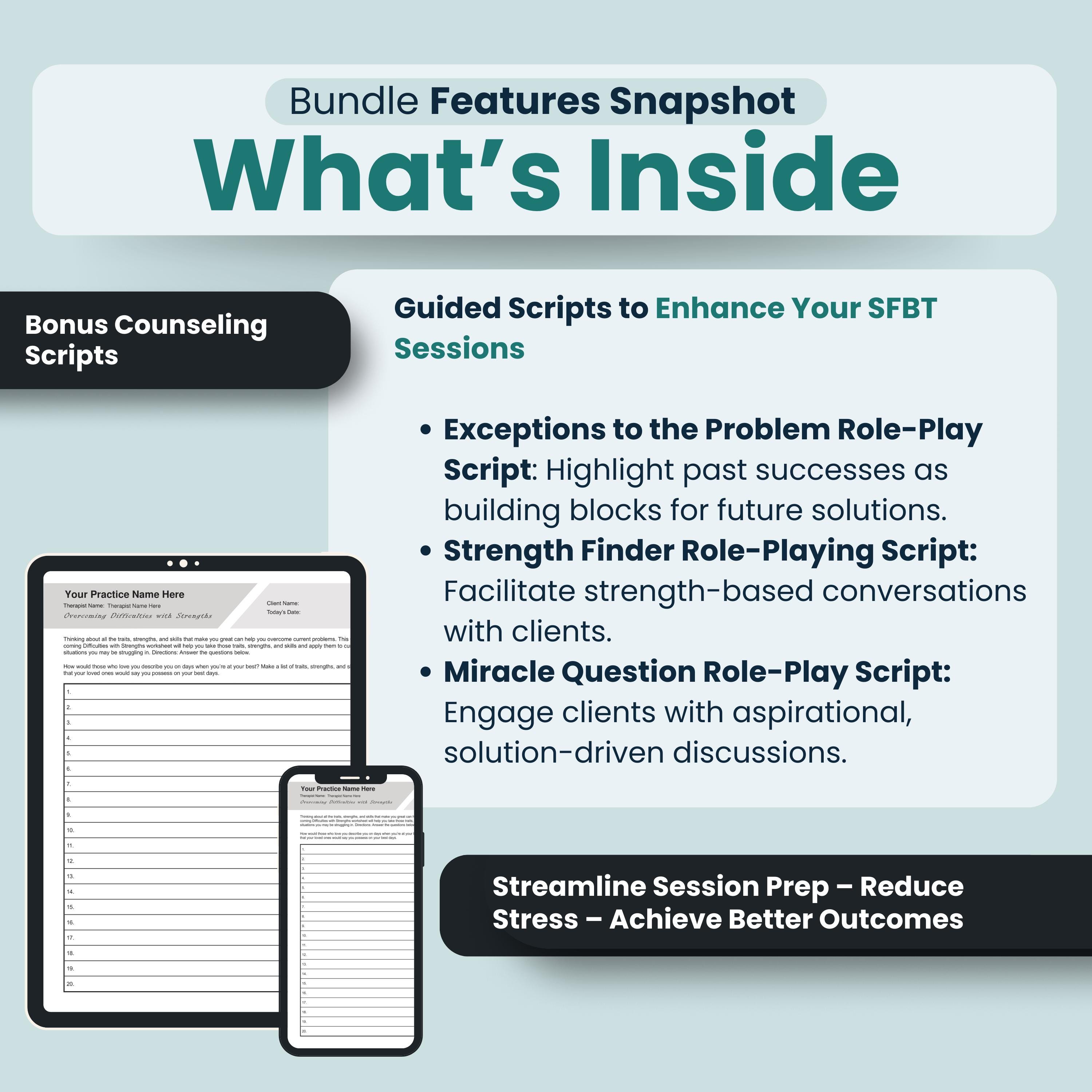 Solution Focused Therapy Worksheets Bundle, 20 Fillable/printable PDF ...