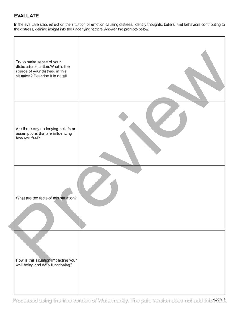 DBT REST Technique Worksheet | Fillable PDF | for Counselors ...