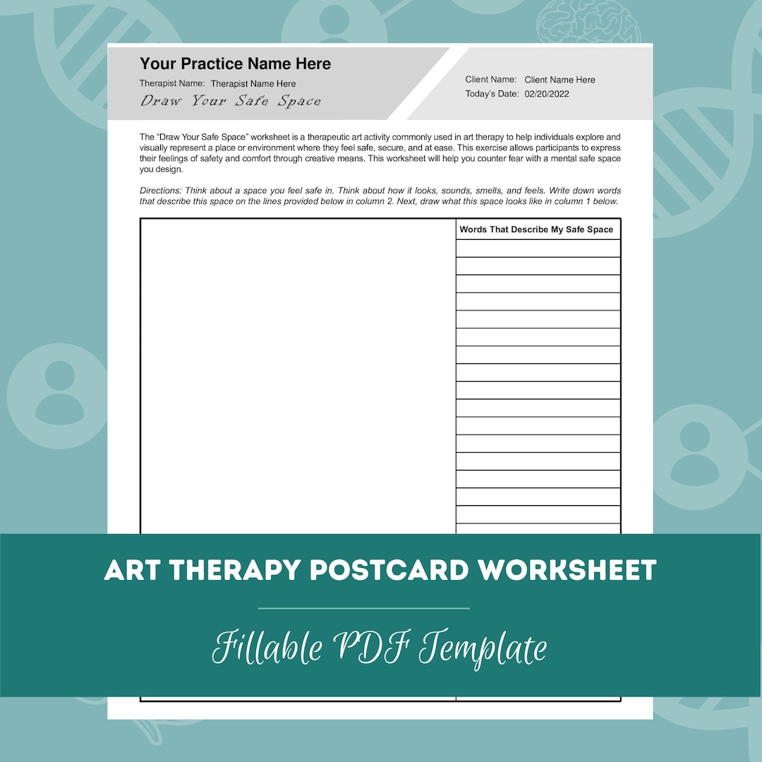 Art Therapy Postcard Worksheet | Editable / Fillable PDF Template | for ...