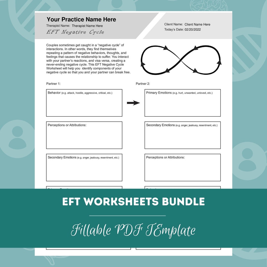 Emotionally Focused Therapy Worksheets Bundle Editable / Fillable PDF ...