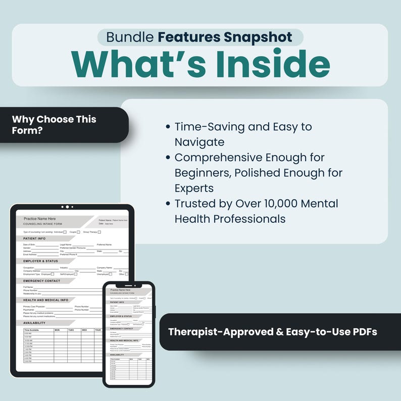 Counseling Intake Form - Telecounseling Consent | Editable / Fillable ...