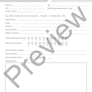 EMDR Progress Note | Editable / Fillable PDF Template | for Counselors ...