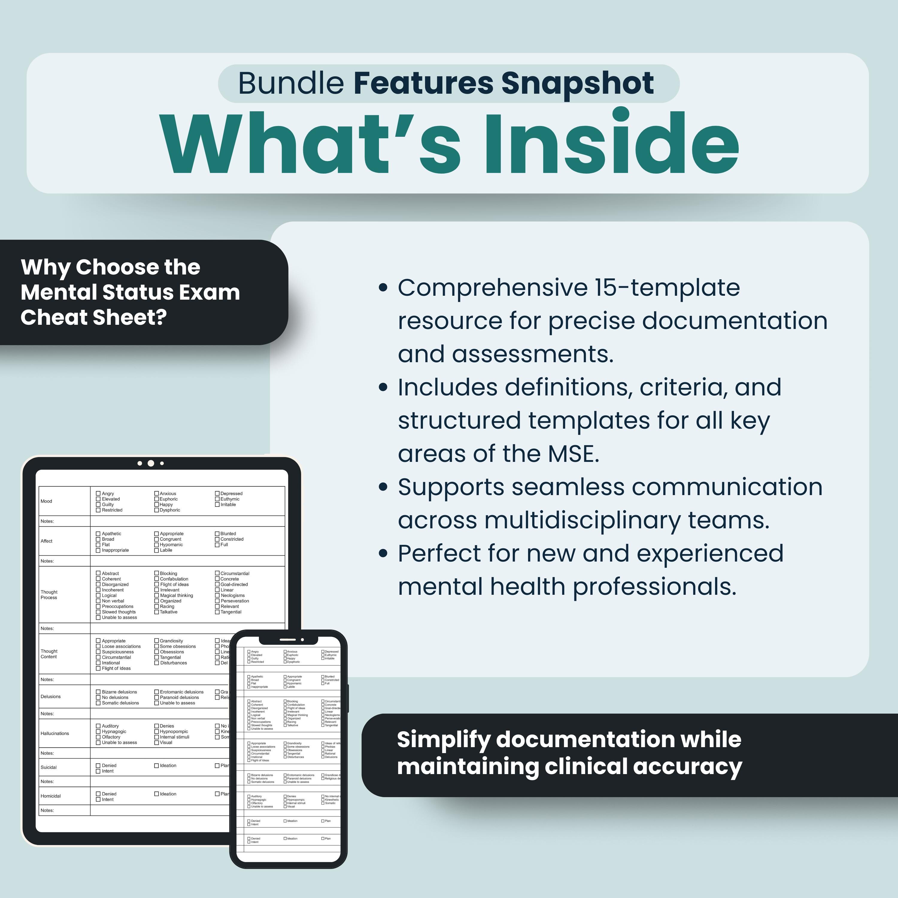 Mental Status Exam Cheat Sheet, MSE Cheat Sheet, Fillable/printable PDF ...