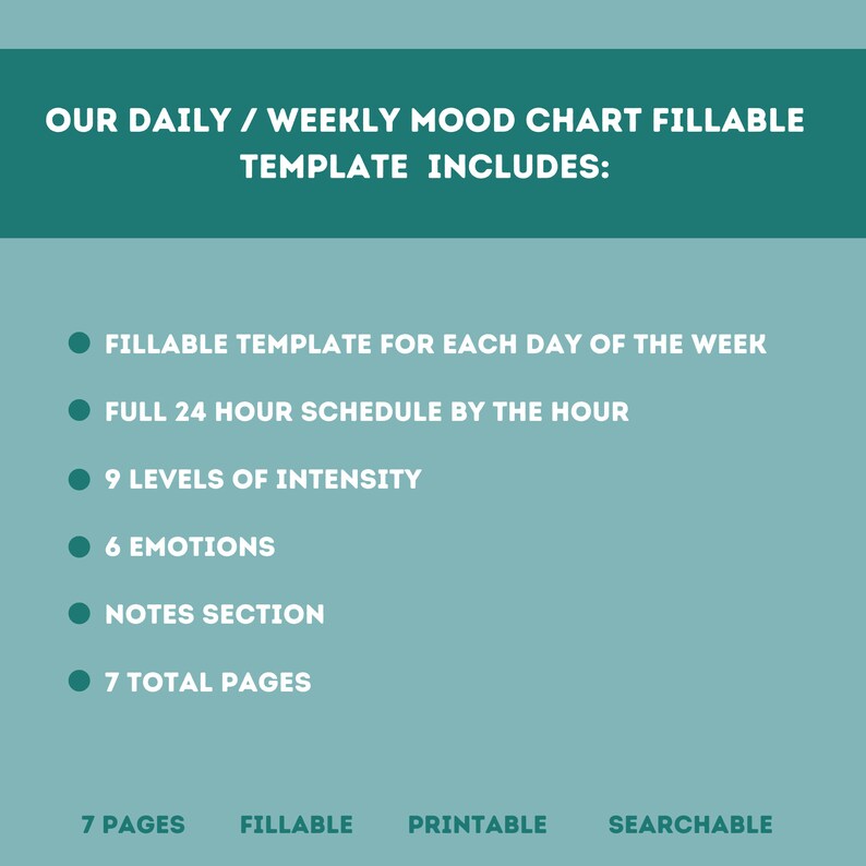 Daily / Weekly Mood Chart PDF for Counselors, Psychologists, Therapists ...