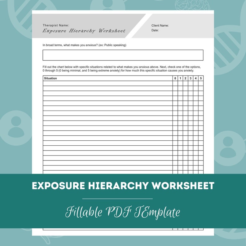 Exposure Hierarchy Worksheet | Editable / Fillable PDF Template | for ...