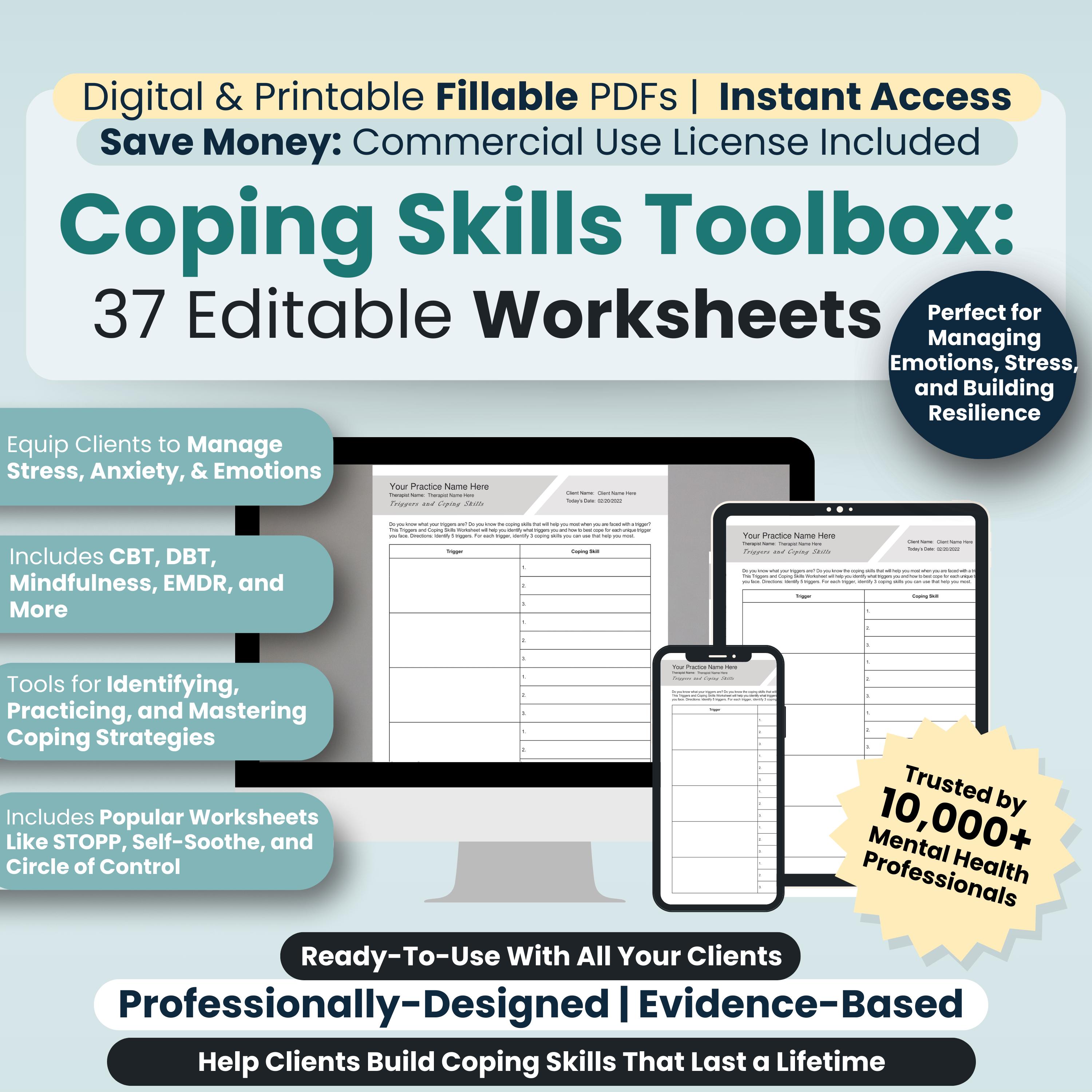 Coping Skills Worksheets For Adults Pdf