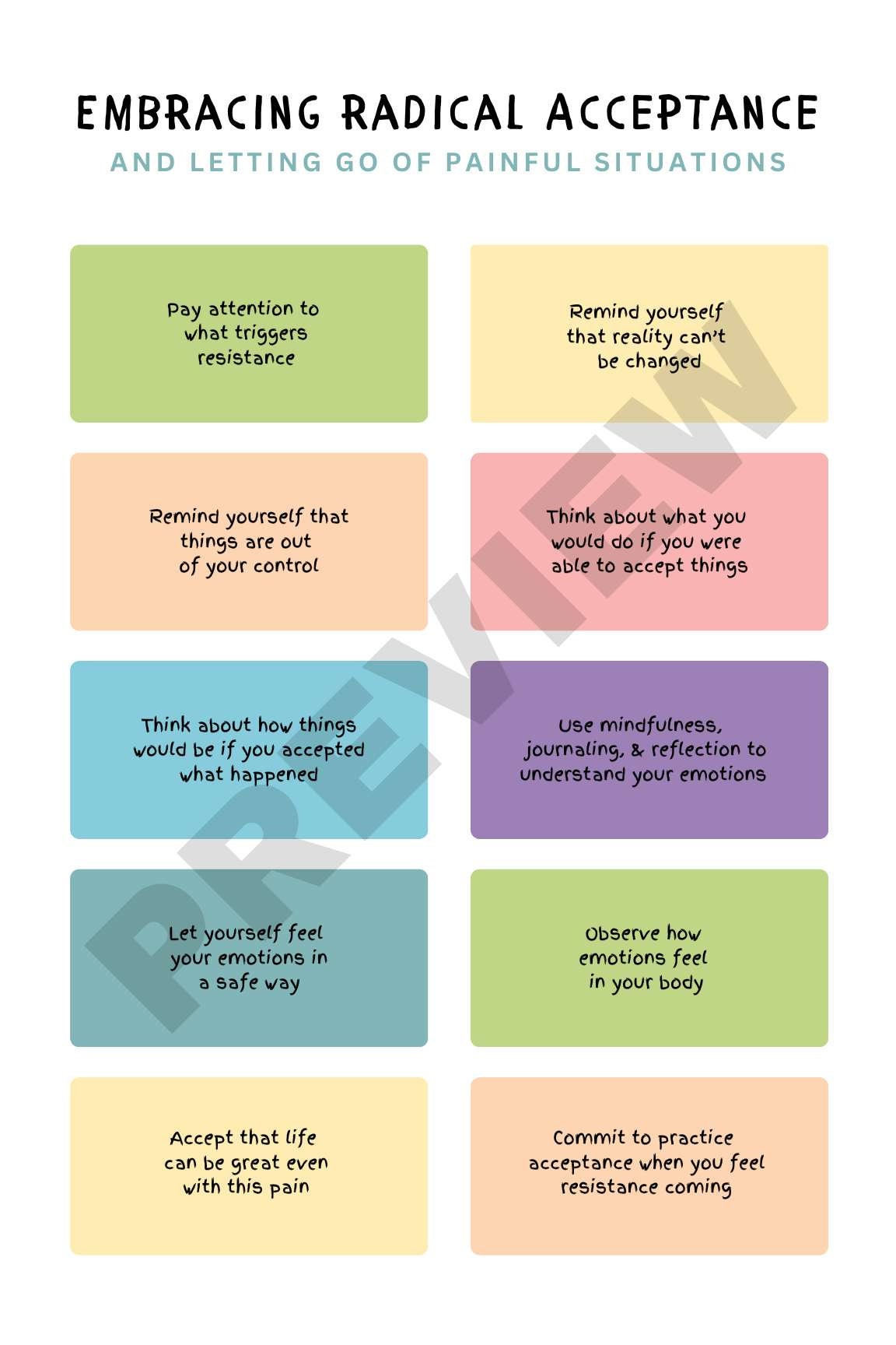 Embracing Radical Acceptance Poster | Printable PDF | *includes 1 ...