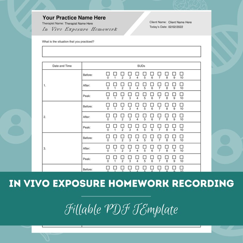 ERP Therapy Worksheets Bundle Editable / Fillable / Printable PDF ...