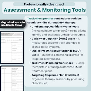 EMDR Worksheet Bundle, 25 Fillable, Printable Pdfs,eye Movement ...