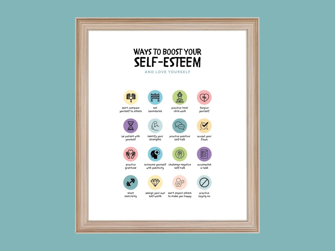 Ways to Boost Self-esteem Poster | Printable PDF | *includes 1 ...