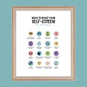 Ways to Boost Self-esteem Poster | Printable PDF | *includes 1 ...