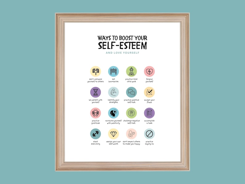 Ways to Boost Self-esteem Poster | Printable PDF | *includes 1 ...