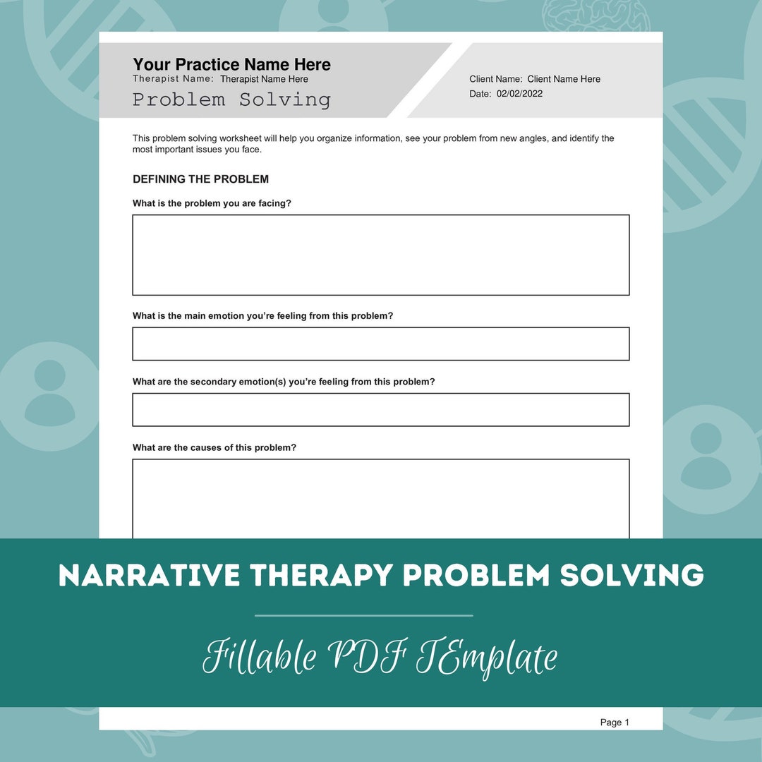 Narrative Therapy Problem Solving Worksheet Editable Fillable PDF Narrative Therapy Problem Solving Worksheet Editable Fillable PDF