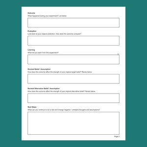 CBT: Behavioral Experiment Worksheet | Editable / Fillable PDF | for ...