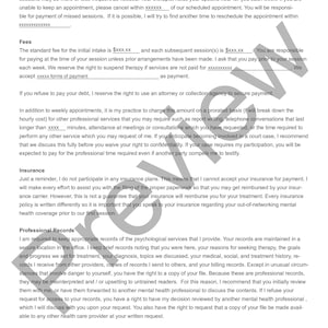 Informed Consent Form for Counseling | Editable / Fillable PDF Template ...