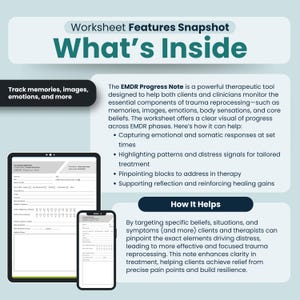 EMDR Progress Note | Editable / Fillable PDF Template | for Counselors ...