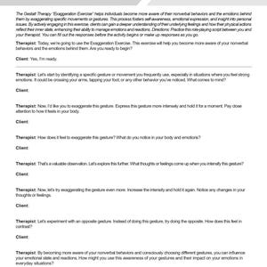 Gestalt Therapy the Exaggeration Exercise Role-playing Script Fillable ...