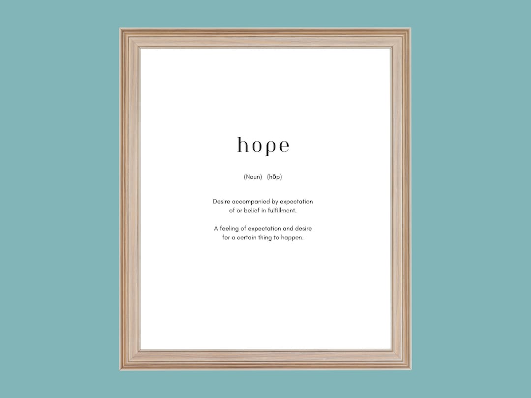 Hope Definition Poster | Printable PDF | *includes 1 Commercial License ...