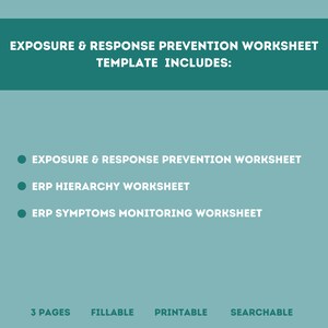 Exposure & Response Prevention Worksheet | Editable / Fillable ...