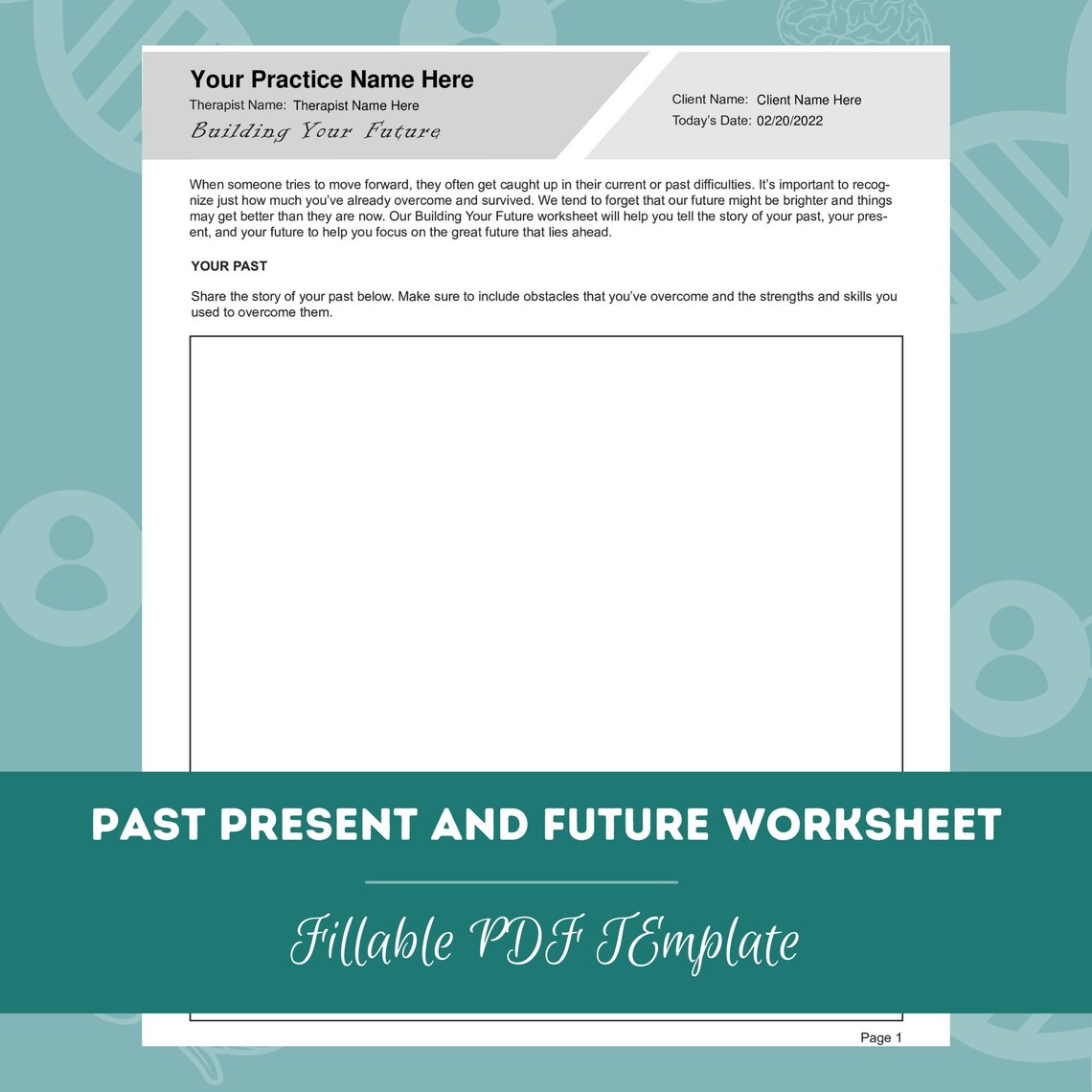 Past Present and Future Worksheet | Editable / Fillable PDF Template ...
