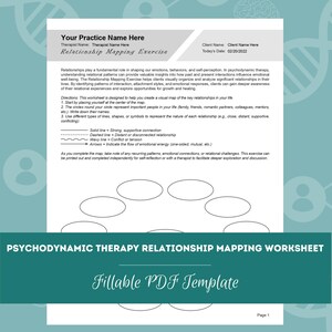 Psychodynamic Therapy Relationship Mapping Worksheet | Fillable PDF ...