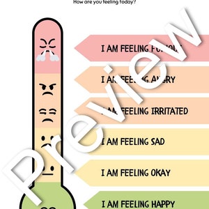 Feelings Thermometer Poster | Printable PDF | *includes 1 Commercial ...