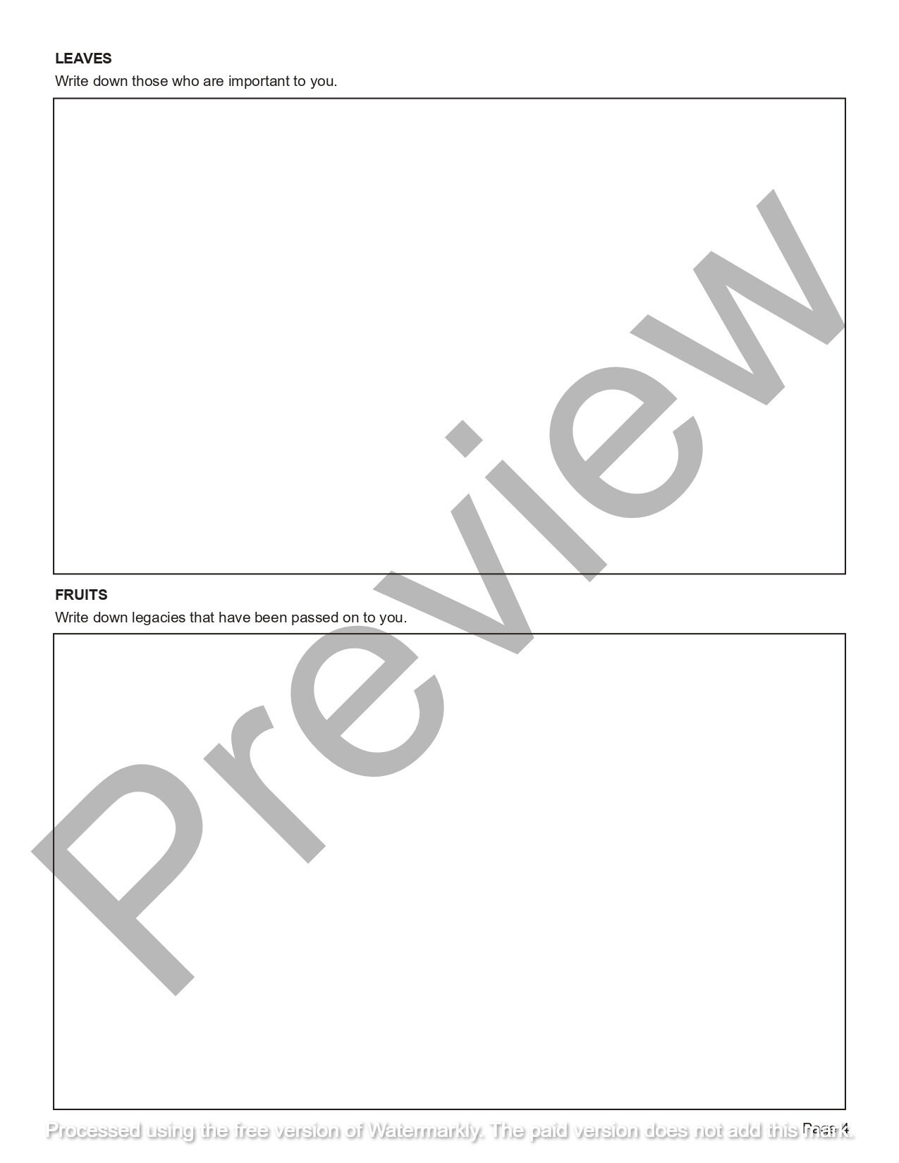 Narrative Therapy Tree of Life Worksheet | Editable / Fillable PDF ...