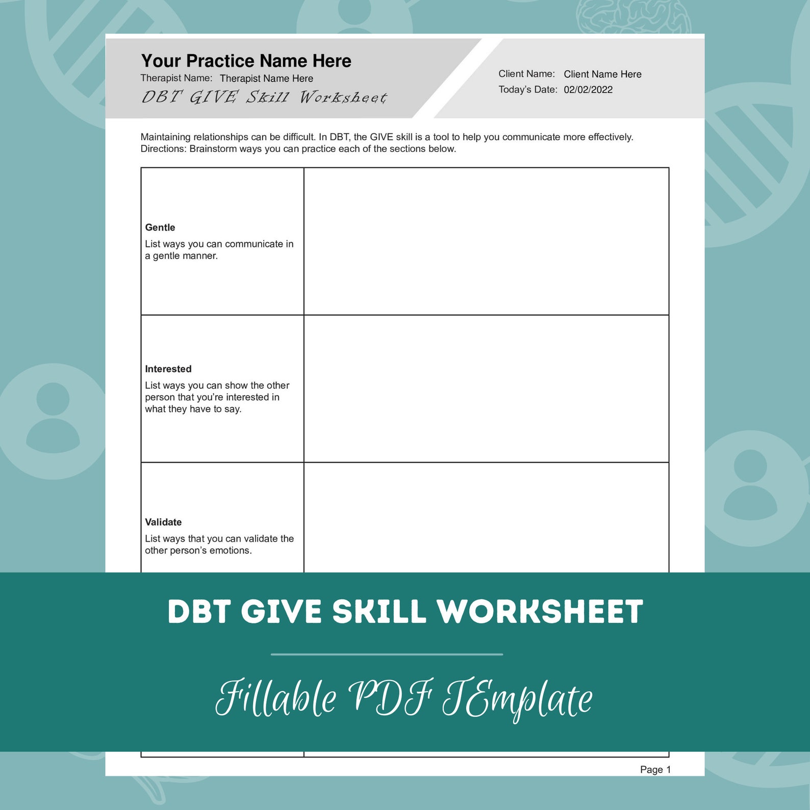 Interpersonal Therapy Worksheets Bundle | 22 Fillable / Printable PDF ...