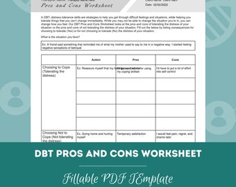 DBT Check the Facts Worksheet | Editable / Fillable PDF Template | for ...