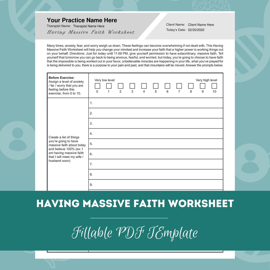Having Massive Faith Worksheet PDF | Editable / Fillable PDF | for ...