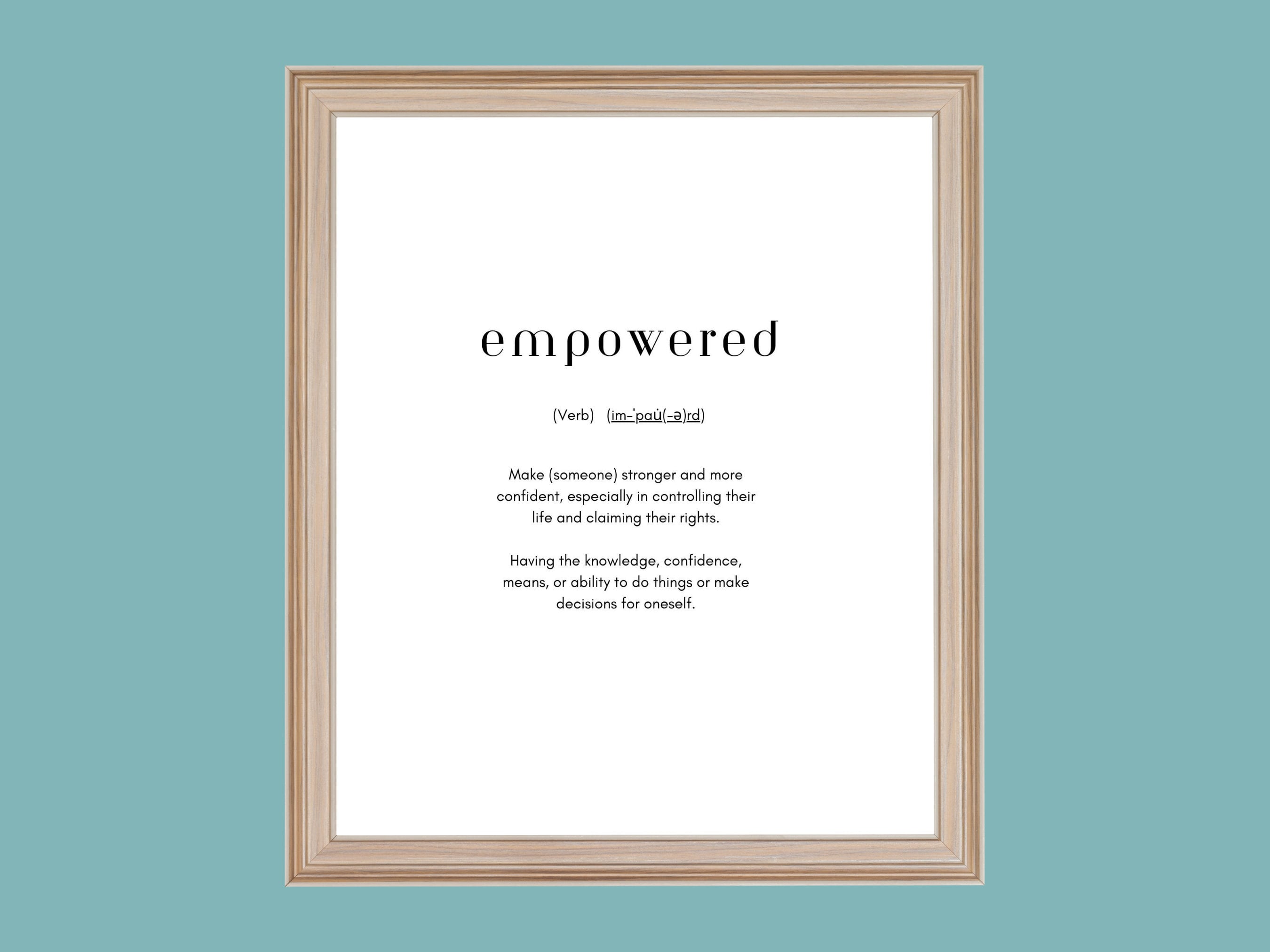 Empowered Definition Poster | Printable PDF | *includes 1 Commercial ...