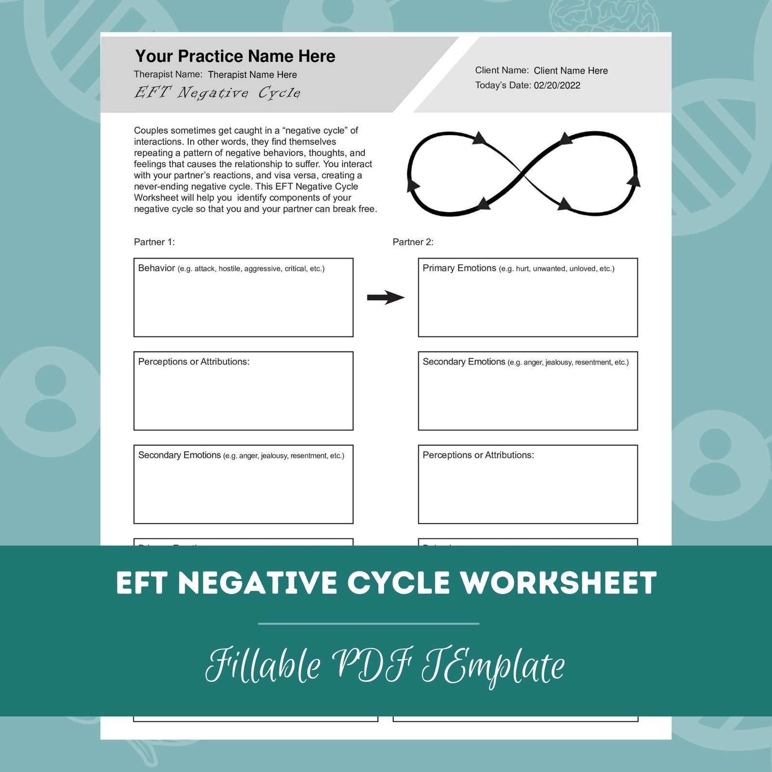 EFT Negative Cycle Worksheet | Editable / Fillable PDF Template | for ...