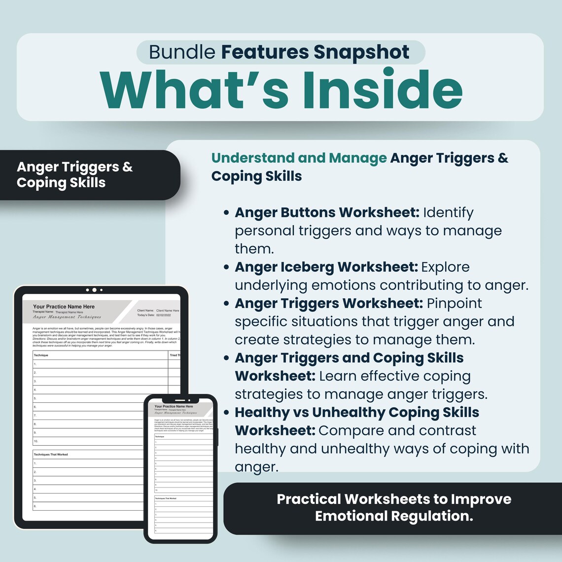 Anger Management Worksheets Bundle, 19 Fillable/printable PDF Templates ...