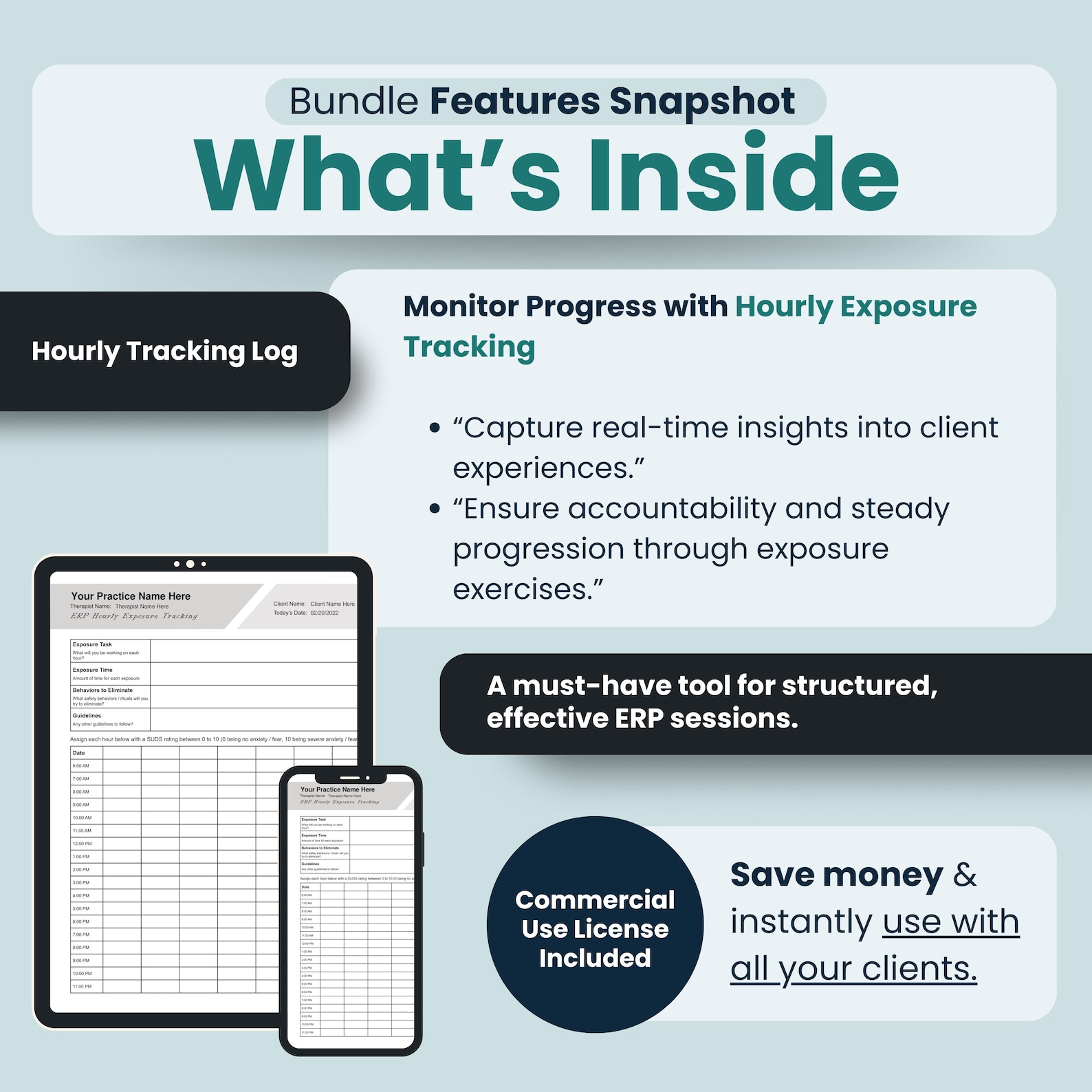 ERP Worksheets Bundle, 18 Fillable/printable PDF Templates, Exposure ...
