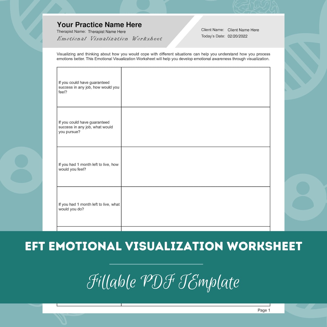 EFT Emotional Visualization Worksheet | Editable / Fillable PDF ...