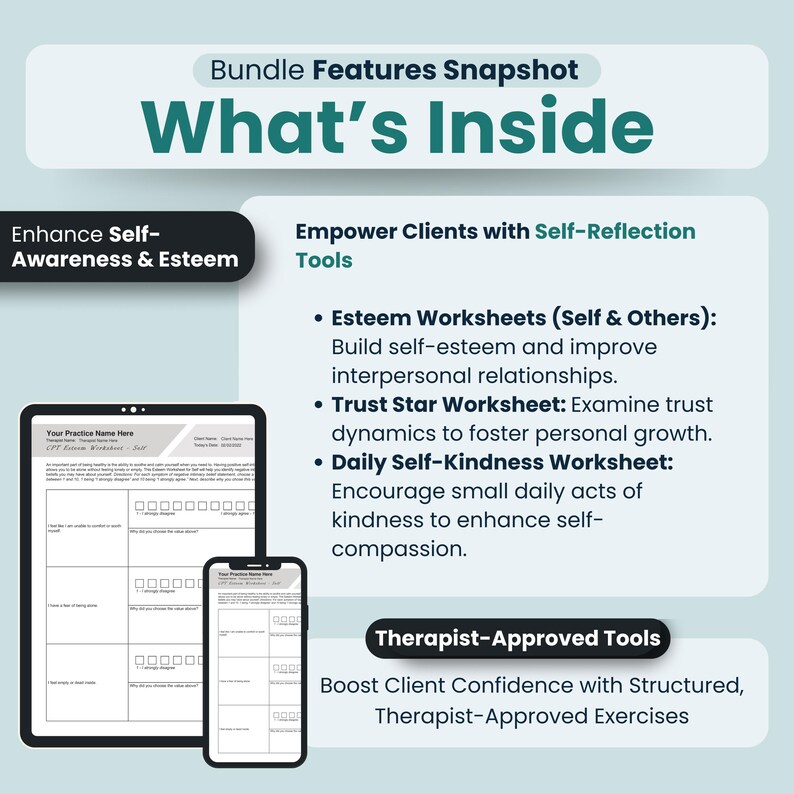 Cognitive Processing Therapy Worksheets Bundle, 17fillable/printable ...
