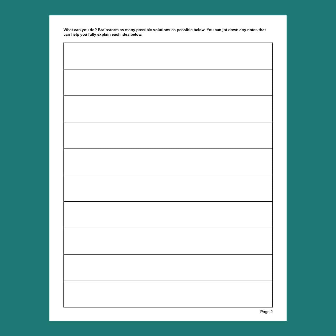 CBT: Problem Solving Worksheet | Editable / Fillable PDF | for ...