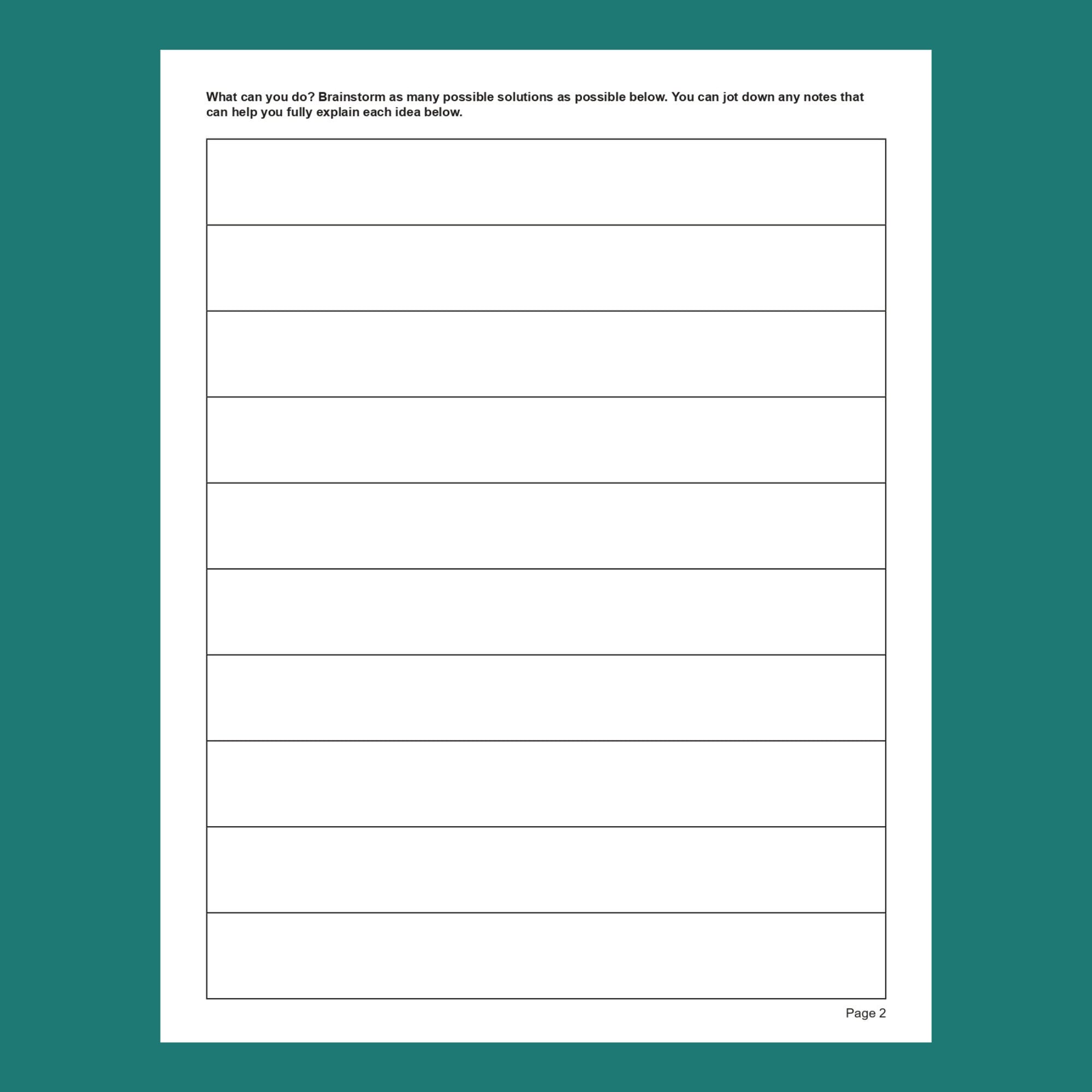 CBT: Problem Solving Worksheet | Editable / Fillable PDF | for ...