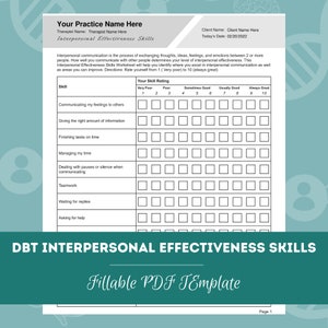 Interpersonal Therapy Worksheets Bundle | 22 Fillable / Printable PDF ...