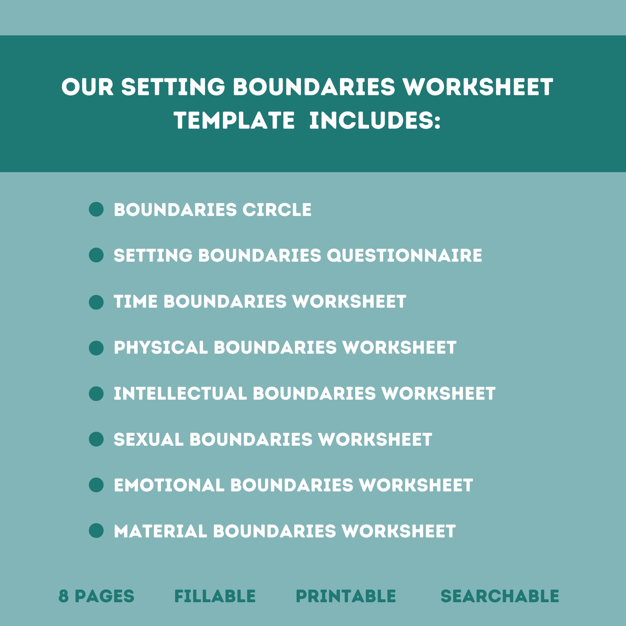Setting Boundaries Worksheets, Fillable/printable PDF, Setting Healthy ...